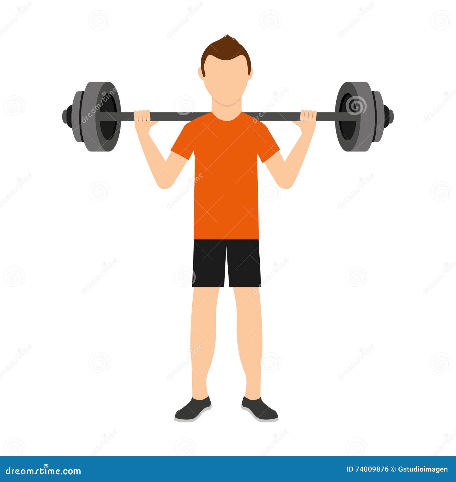 Man Lifting Weights Isolated Icon Design Stock Illustration ...