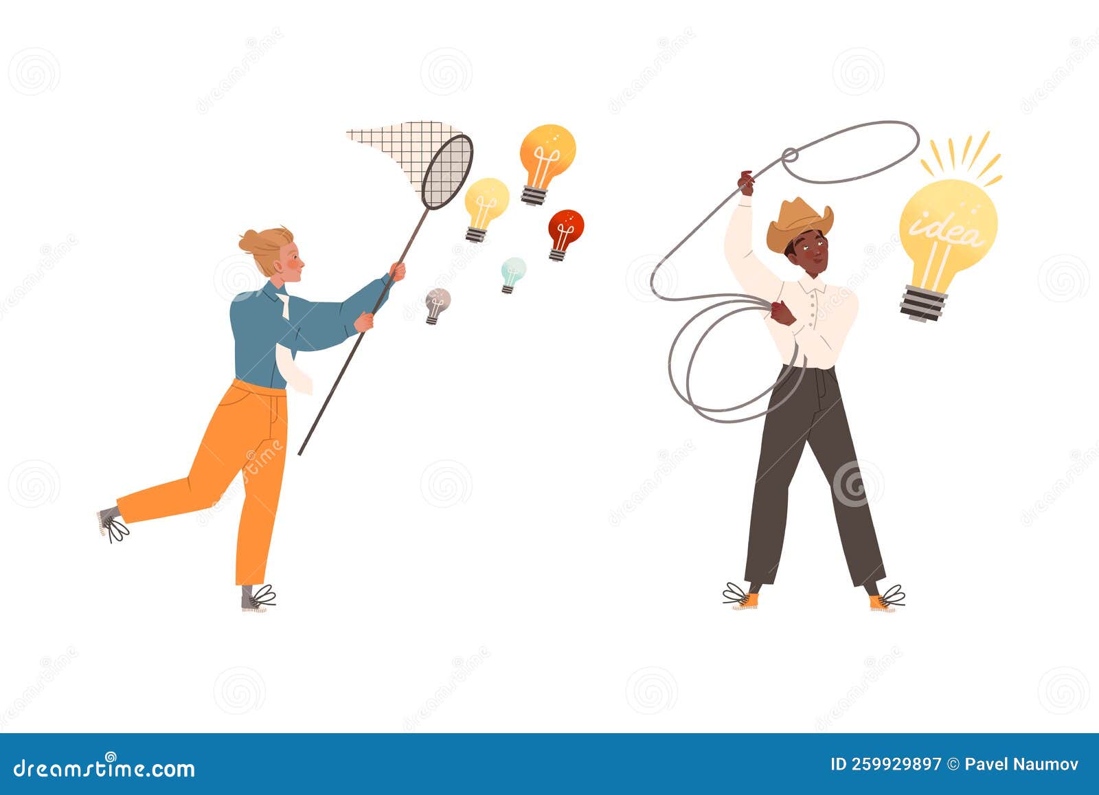 Man with Light Bulb As Smart Idea and Solution Vector Set Stock Vector ...