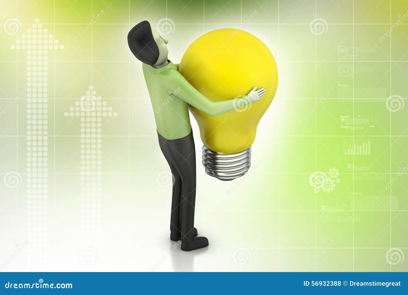 Man with light bulb stock photo. Image of imagination - 56932388