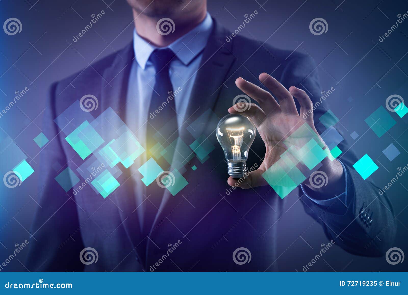 The Man with Light Bulb Lamp in Concept Stock Image - Image of business ...