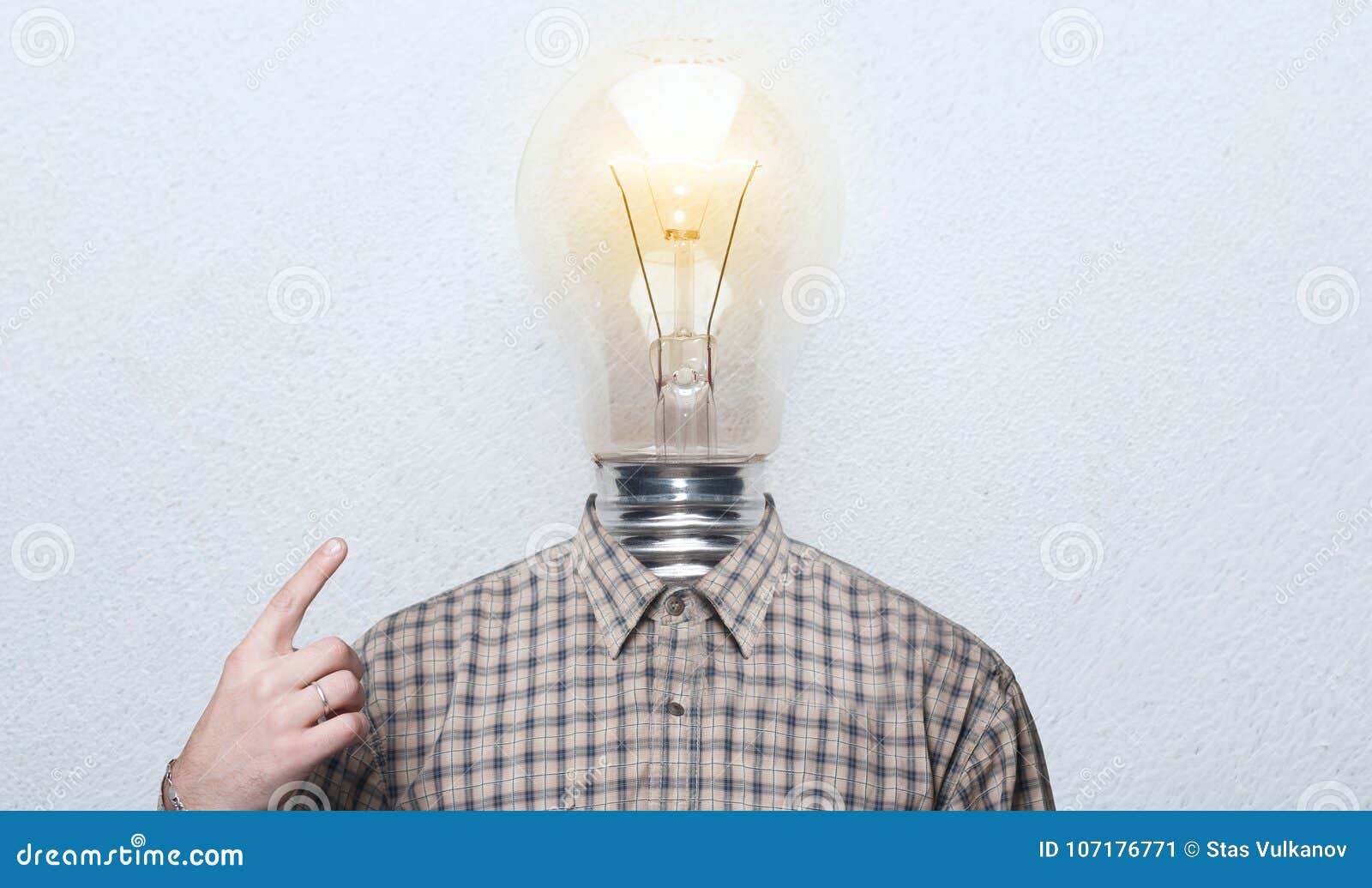 Man is the Light Bulb. Man in Shirt with a Light Bulb instead of a Head ...