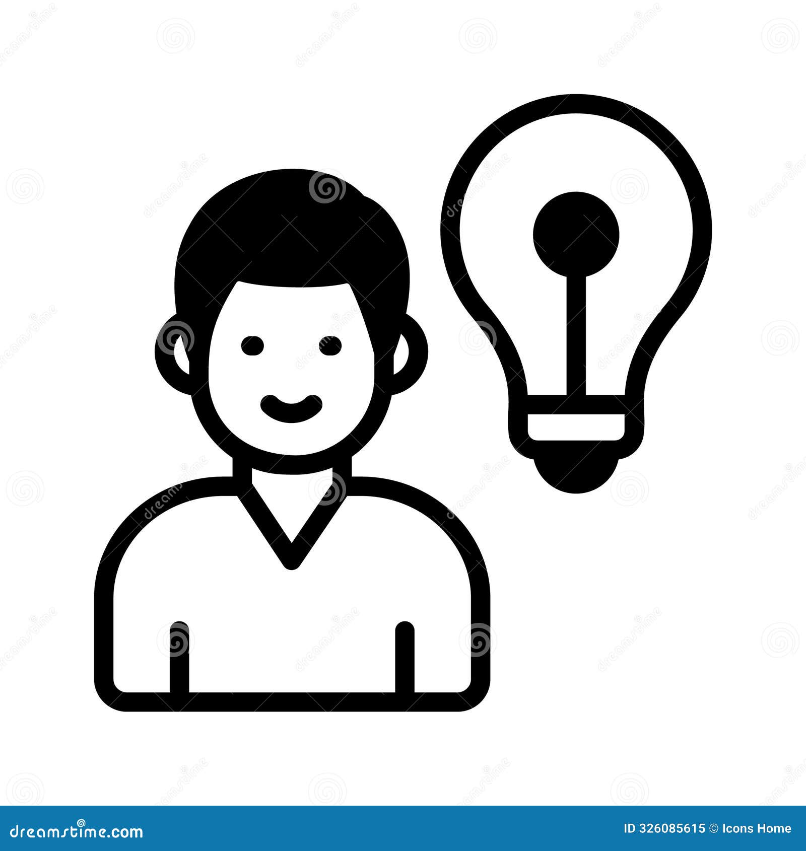 A Man with Light Bulb Showing Innovative Thinking Modern Concept Vector ...