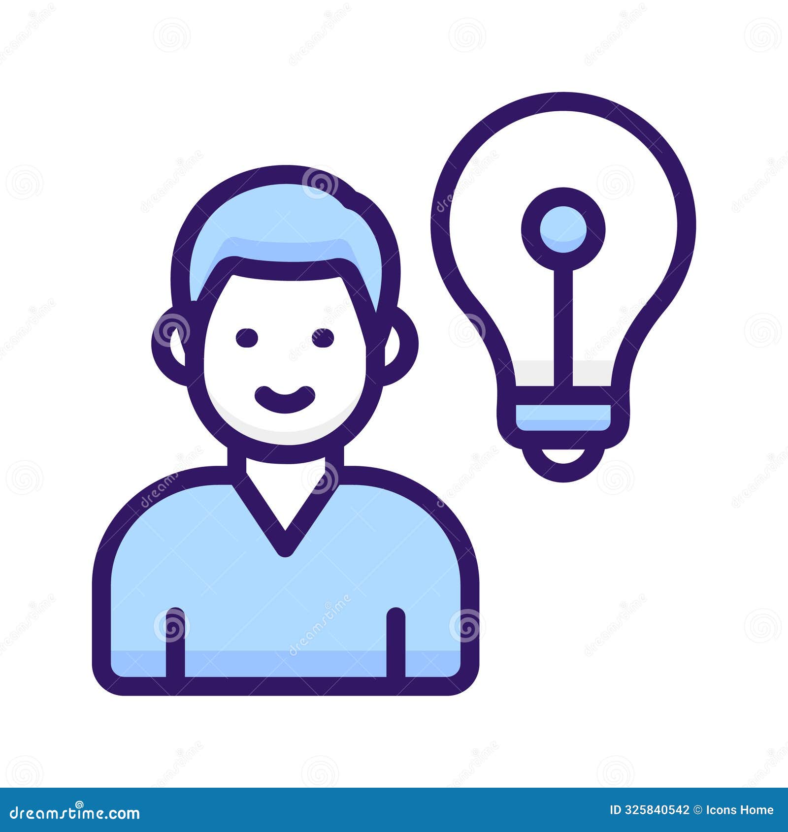 A Man with Light Bulb Showing Innovative Thinking Modern Concept Vector ...