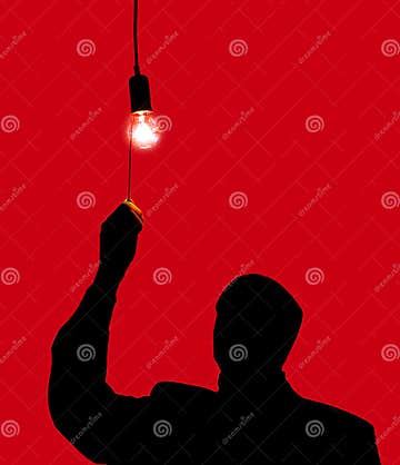 Man and a light bulb stock photo. Image of lighting, success - 45084272