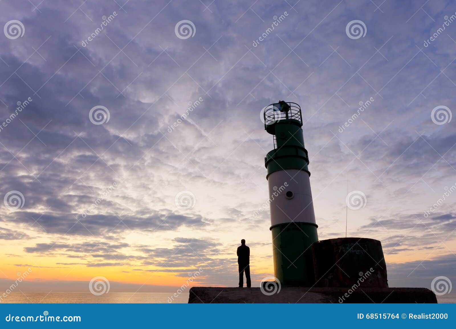 Man and lighthouse stock photo. Image of meet, clouds - 68515764