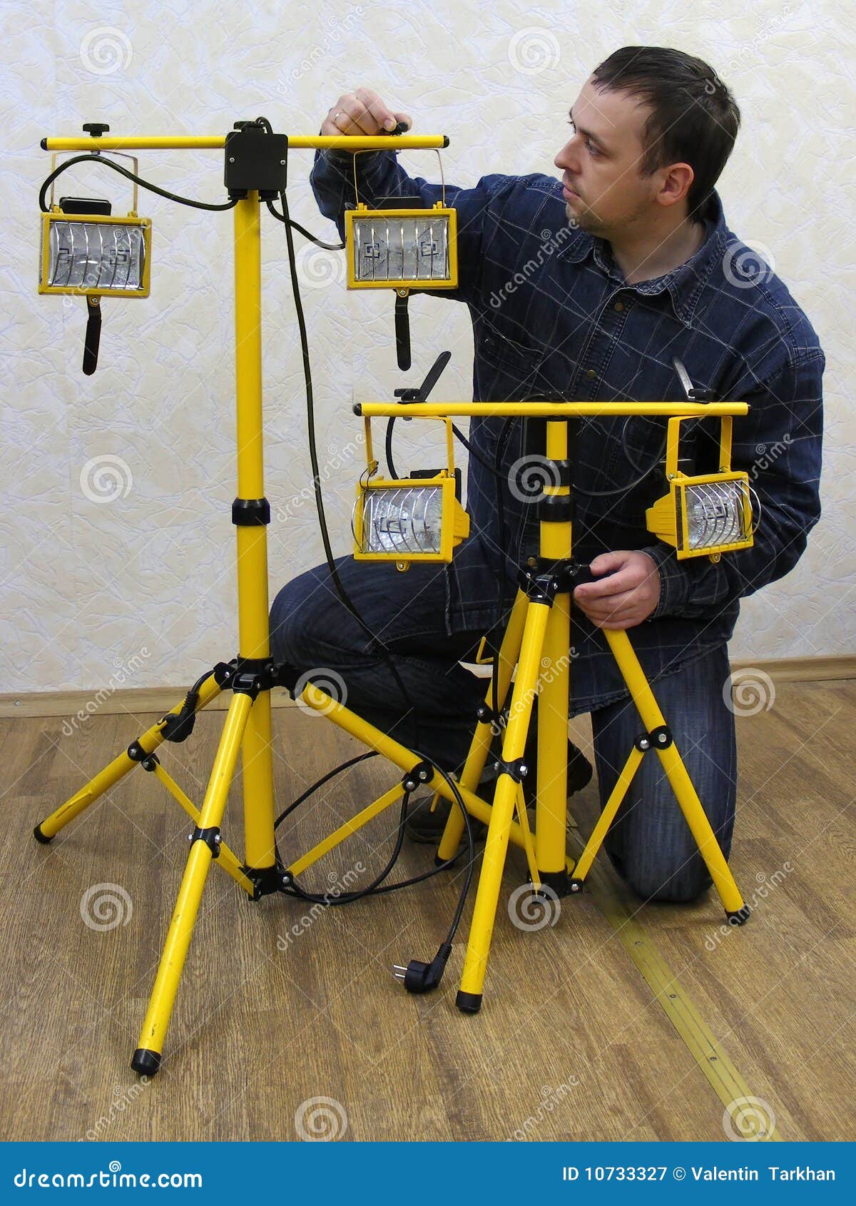 The Man with Lighting Equipment Stock Image - Image of photographer ...