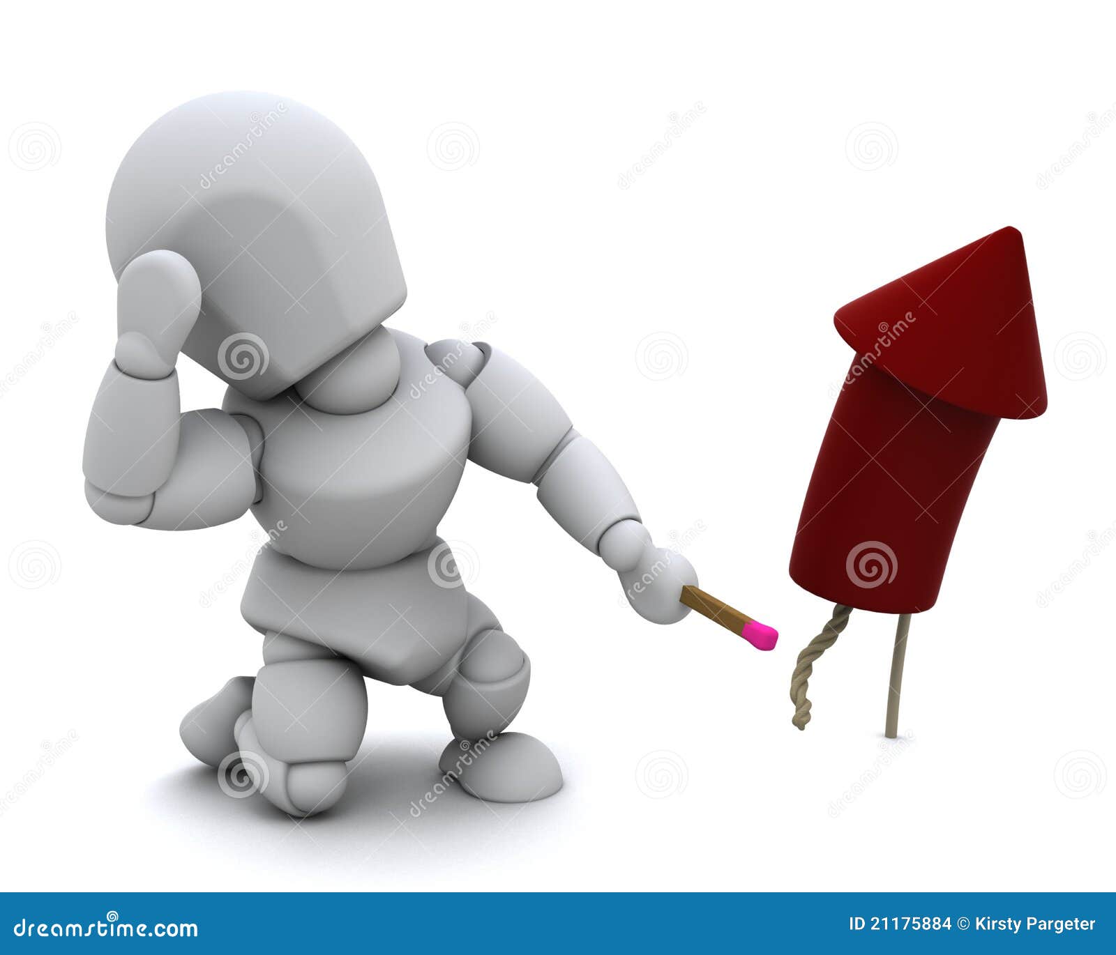 Man lighting a firework stock illustration. Illustration of rockets ...