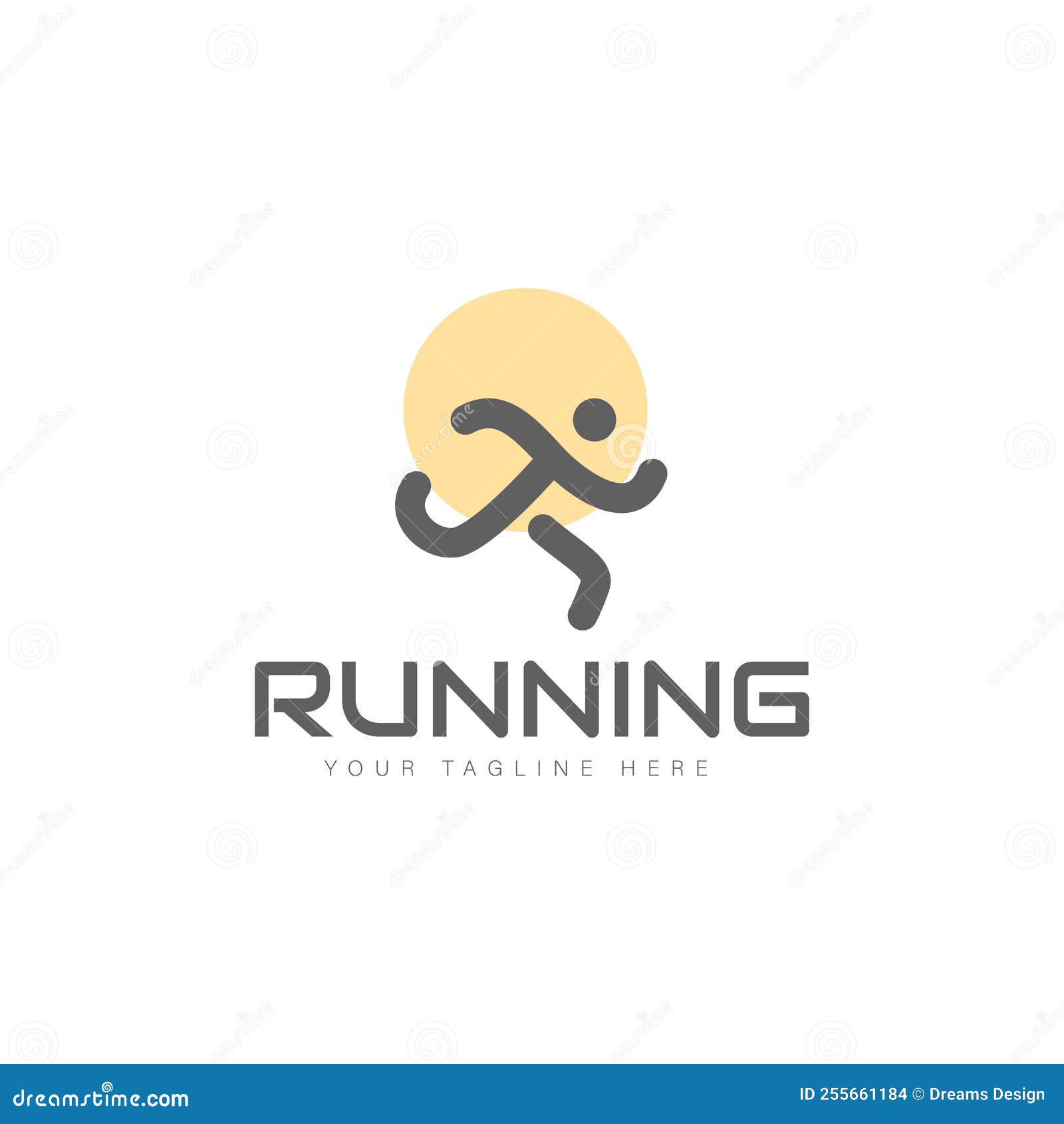 Man Line Running Logo Design Illustration Icon Stock Vector ...
