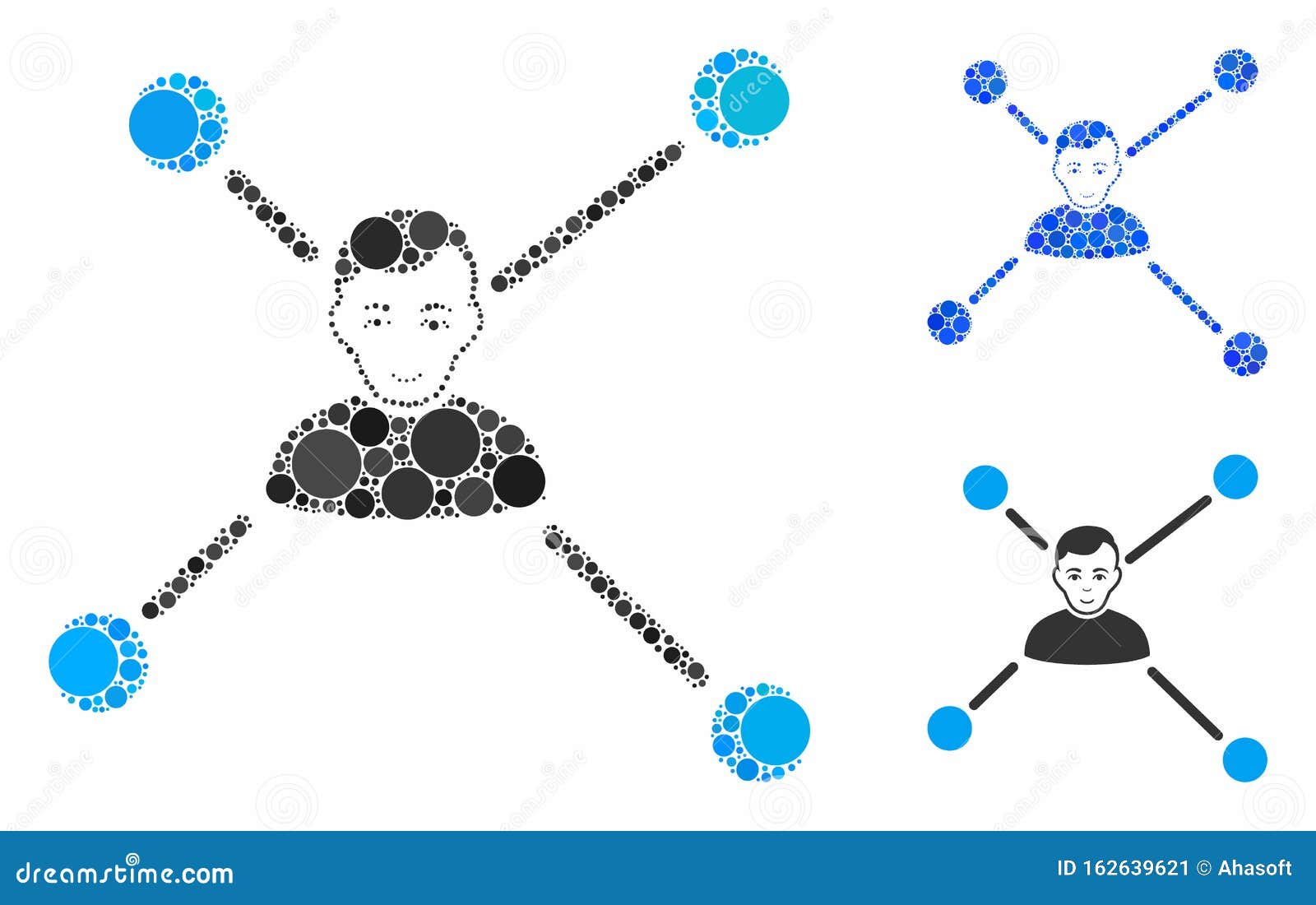 Man Links Mosaic Icon of Spheric Items Stock Illustration ...