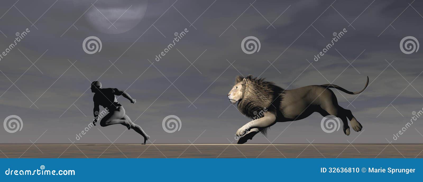 A man and a lion stock illustration. Illustration of cats - 32636810