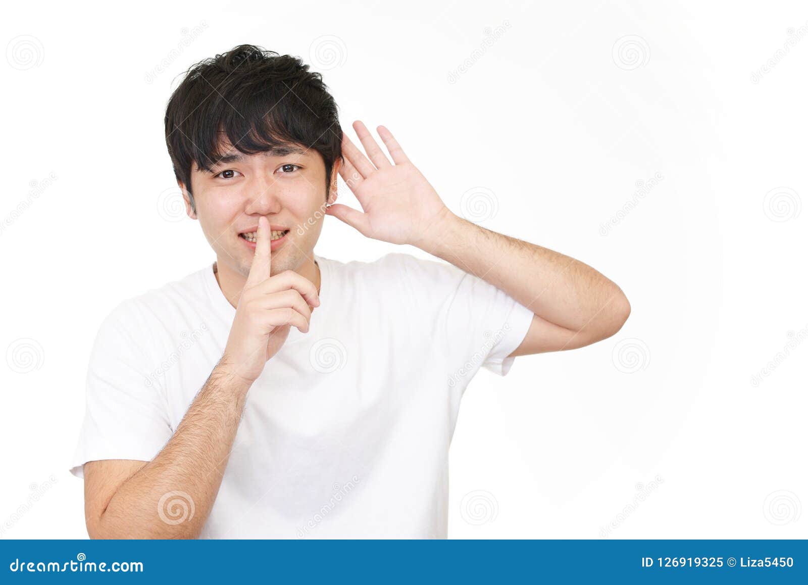 Man listen carefully stock image. Image of handsome - 126919325