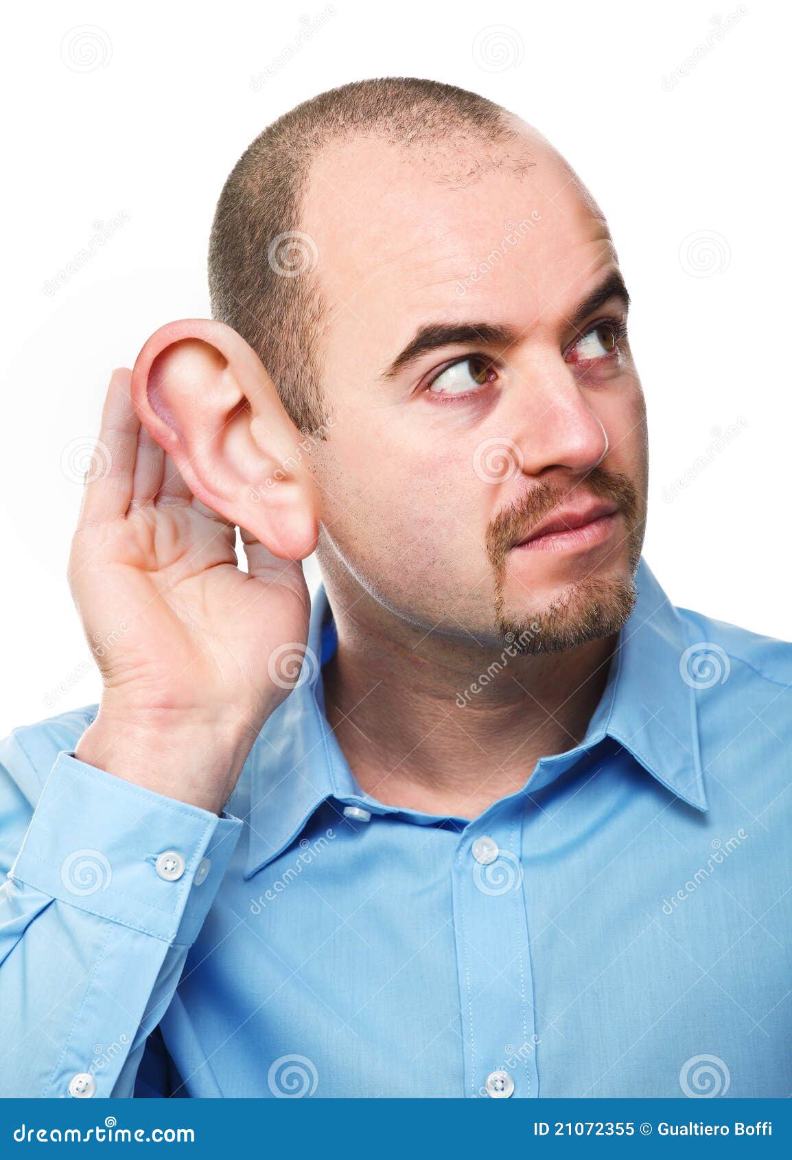 Man listen pose stock image. Image of businessman, portrait - 21072355