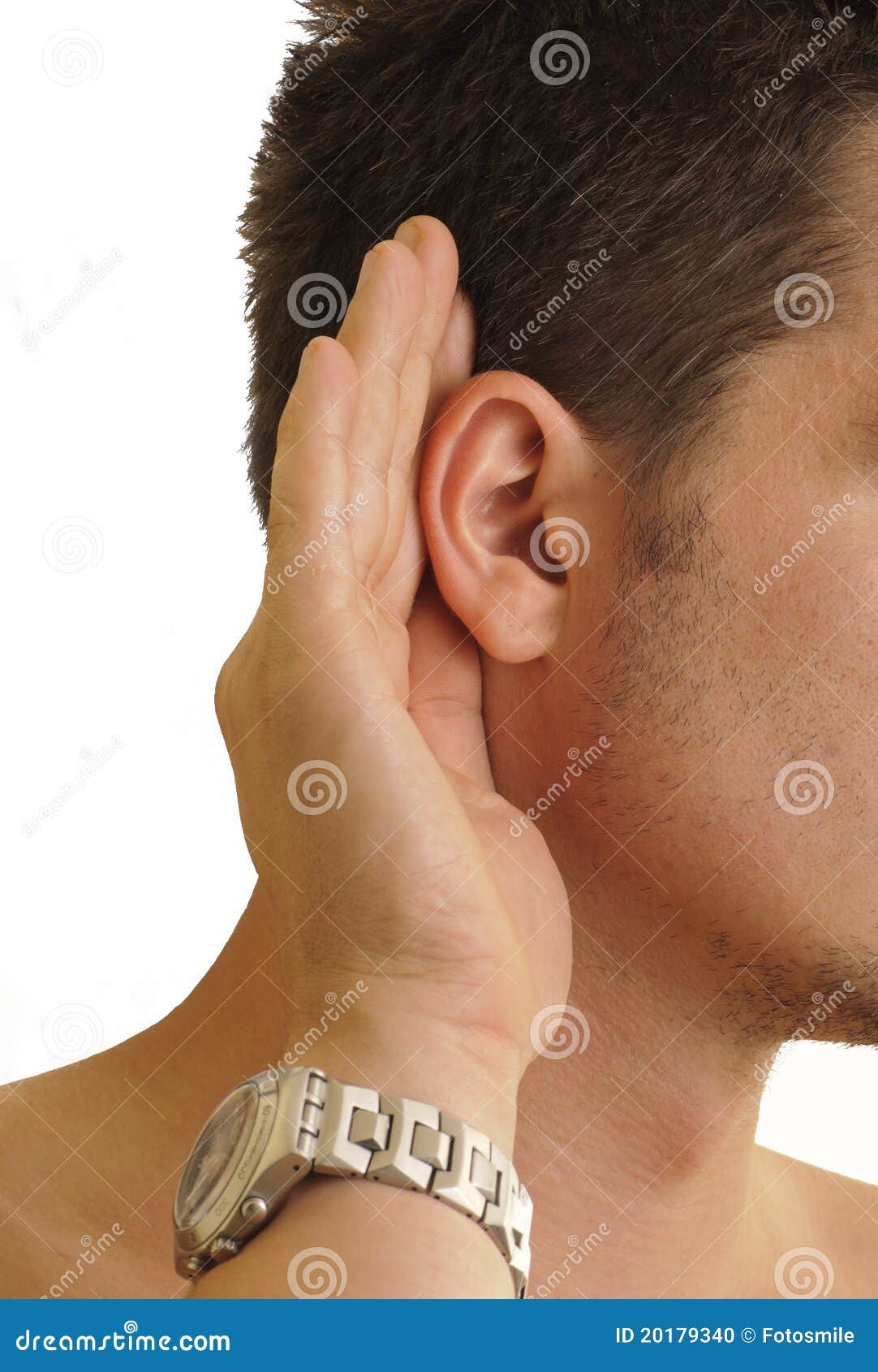 Man listening stock photo. Image of secret, head, attentive - 20179340