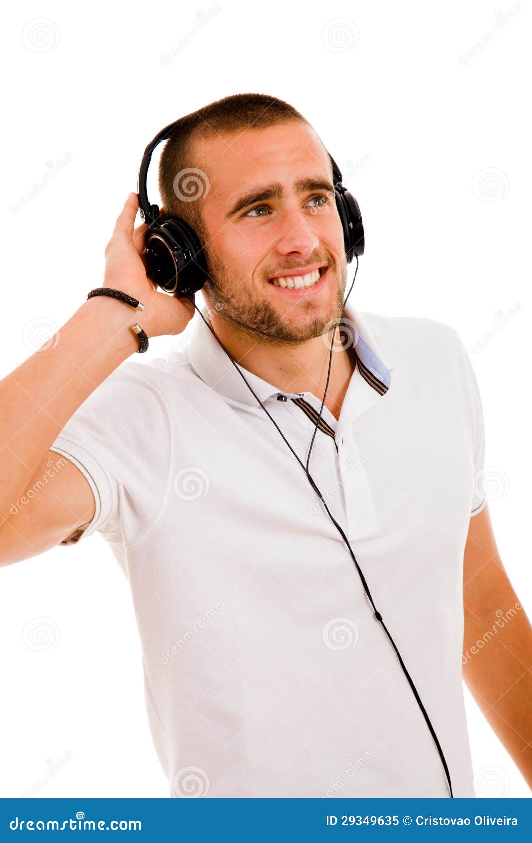 Man listening music stock image. Image of leisure, adult - 29349635