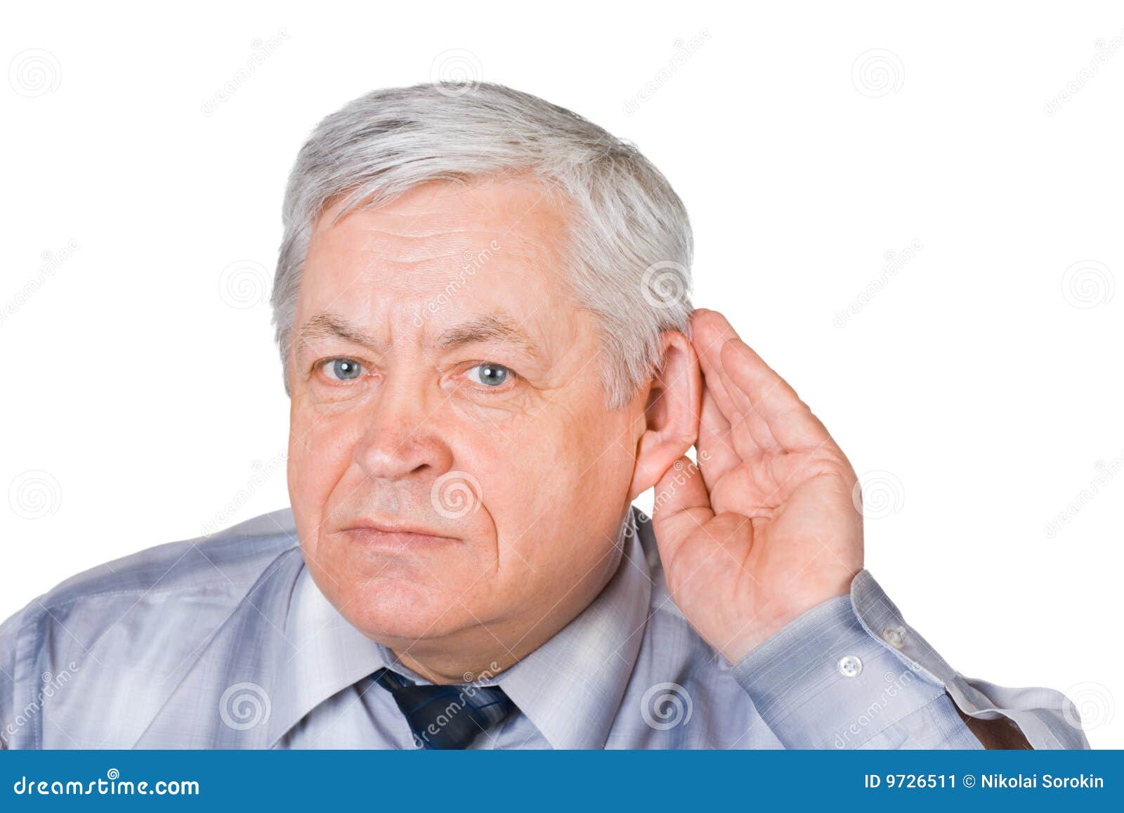 Man in listening pose stock image. Image of hear, face - 9726511