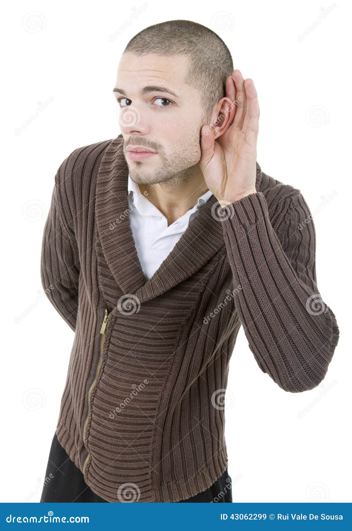 Man listening stock image. Image of profile, communication - 43062299