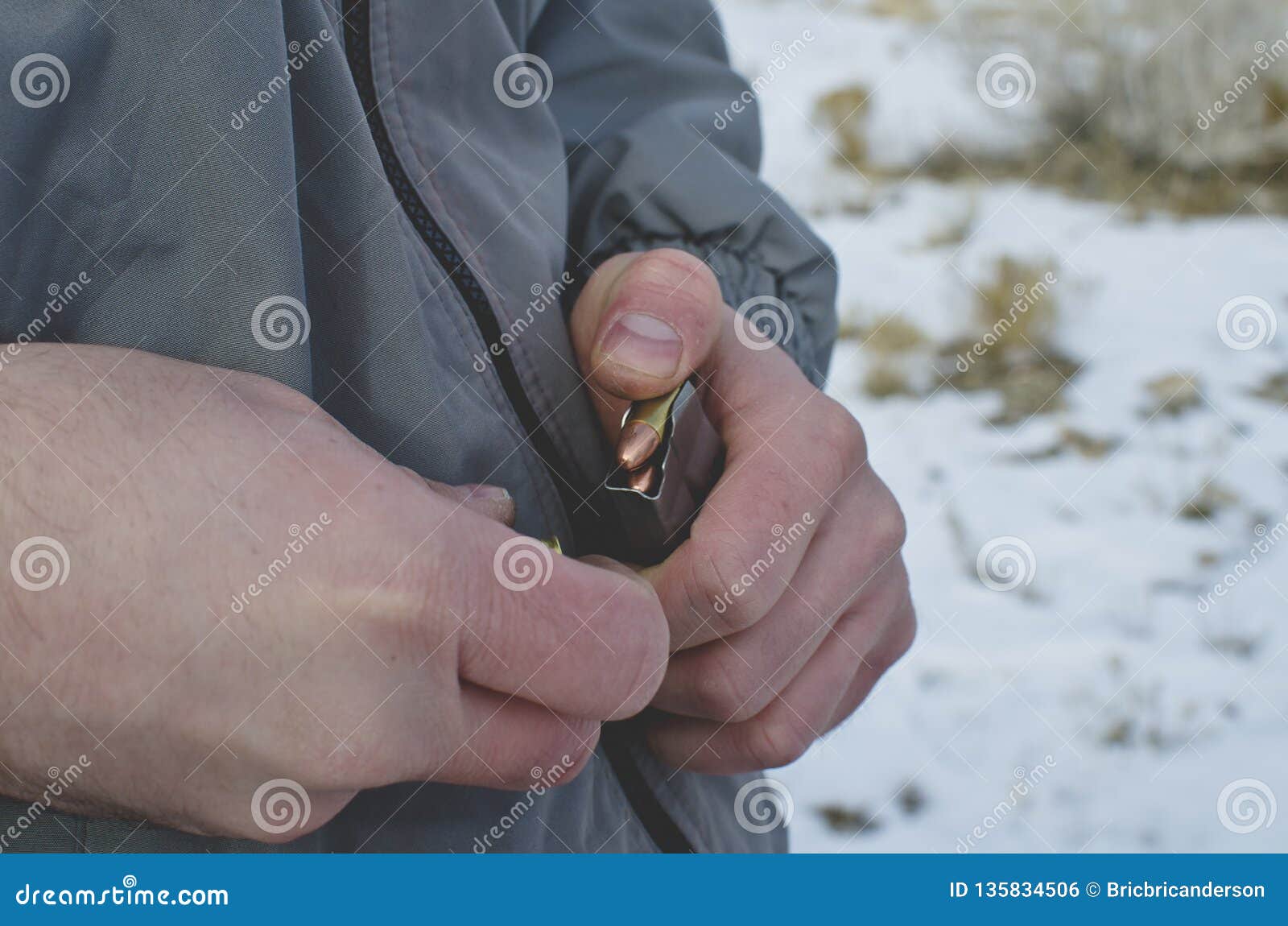 A Man Loading a Mag on the Gun Range Stock Photo - Image of metal ...