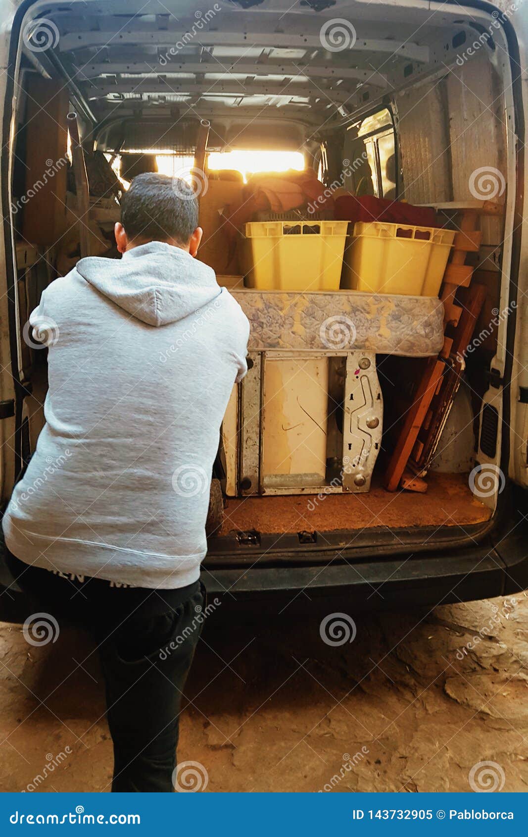 Man loading a van stock image. Image of work, move, people - 143732905
