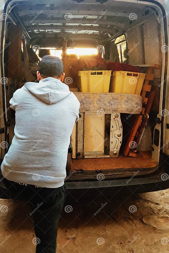 Man loading a van stock image. Image of work, move, people - 143732905