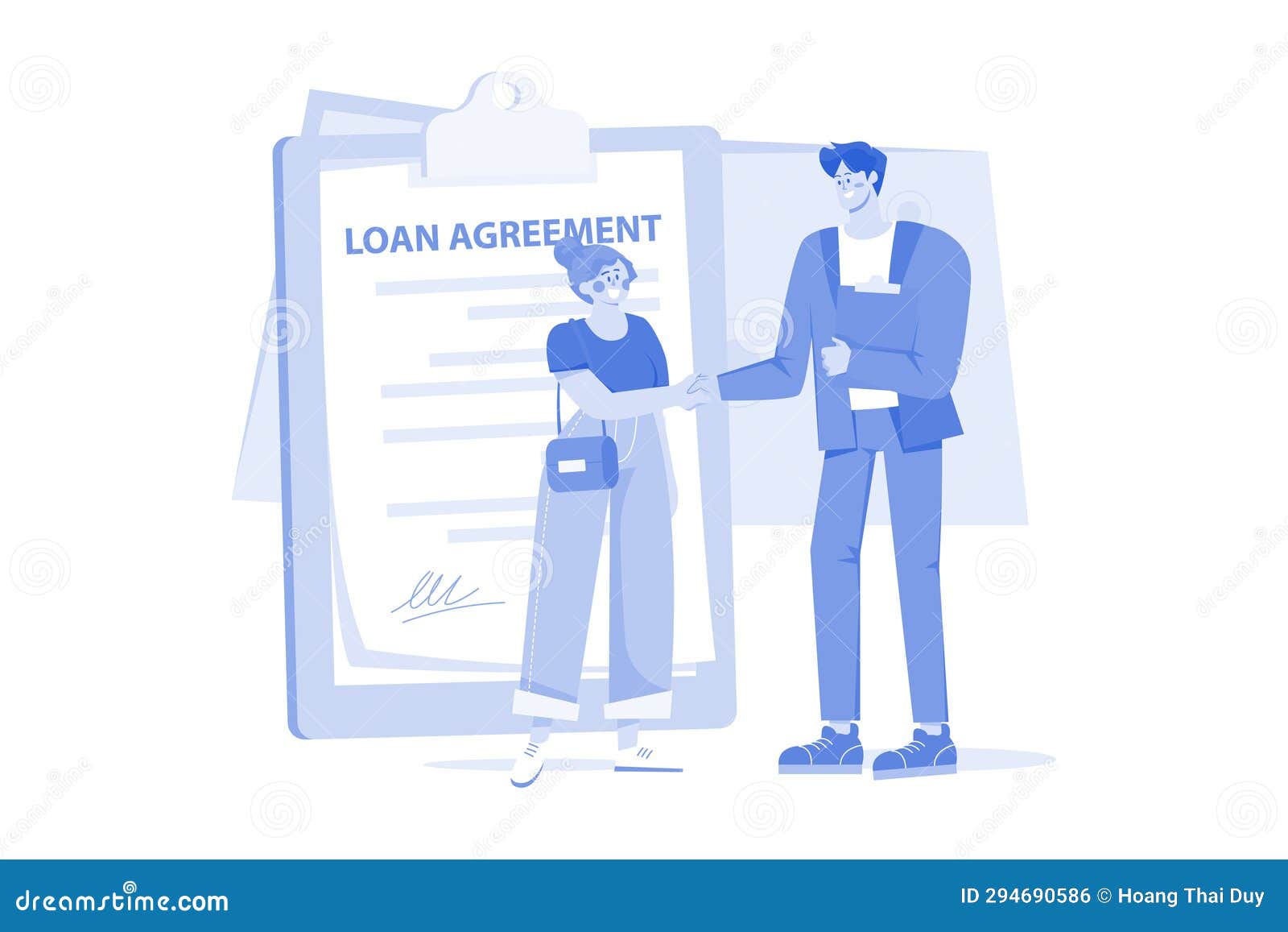 Man with the Loan Agreement Stock Vector - Illustration of entrepreneur ...
