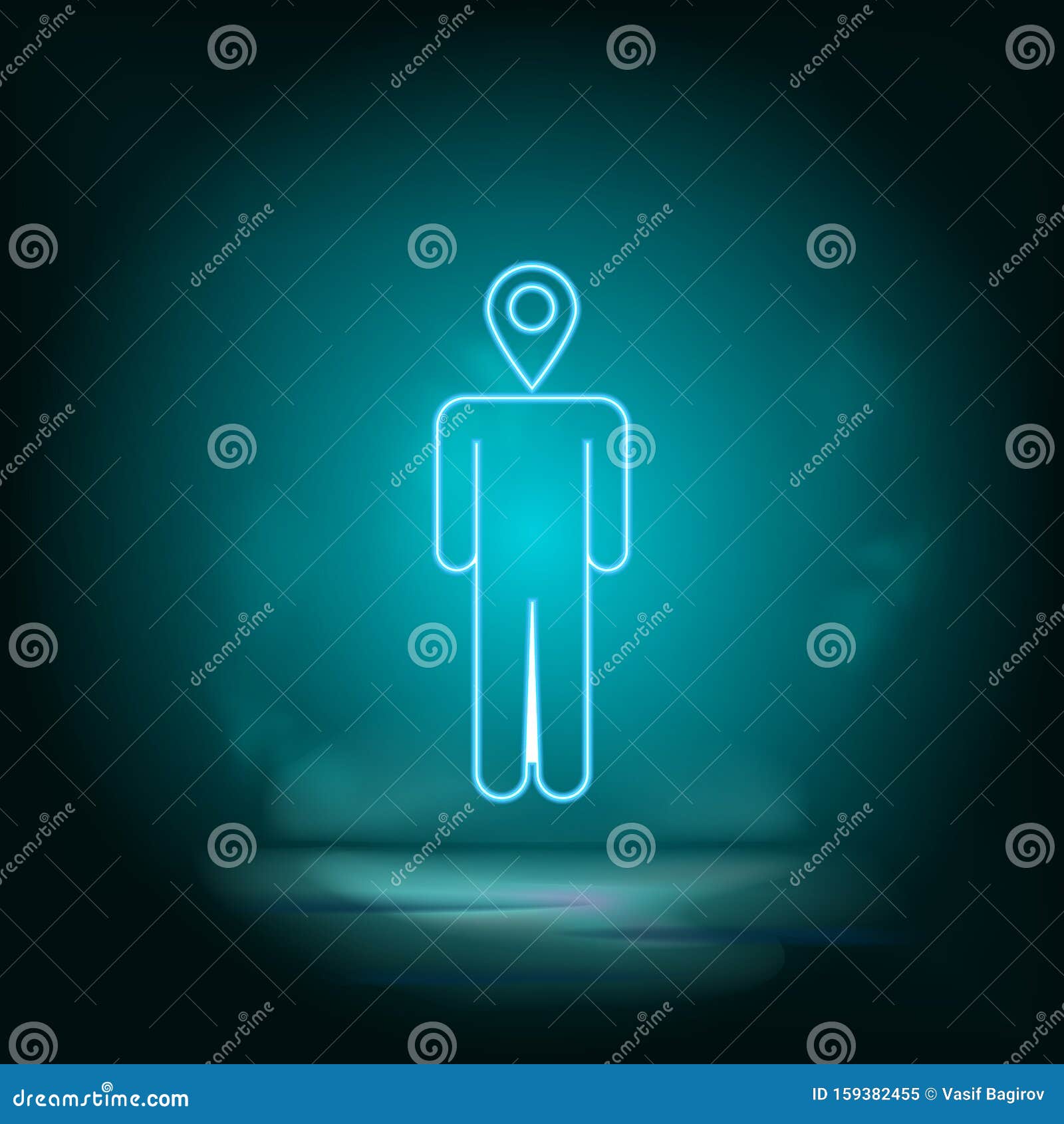 Man, Location Blue Neon Vector Icon. Simple Element Illustration from ...