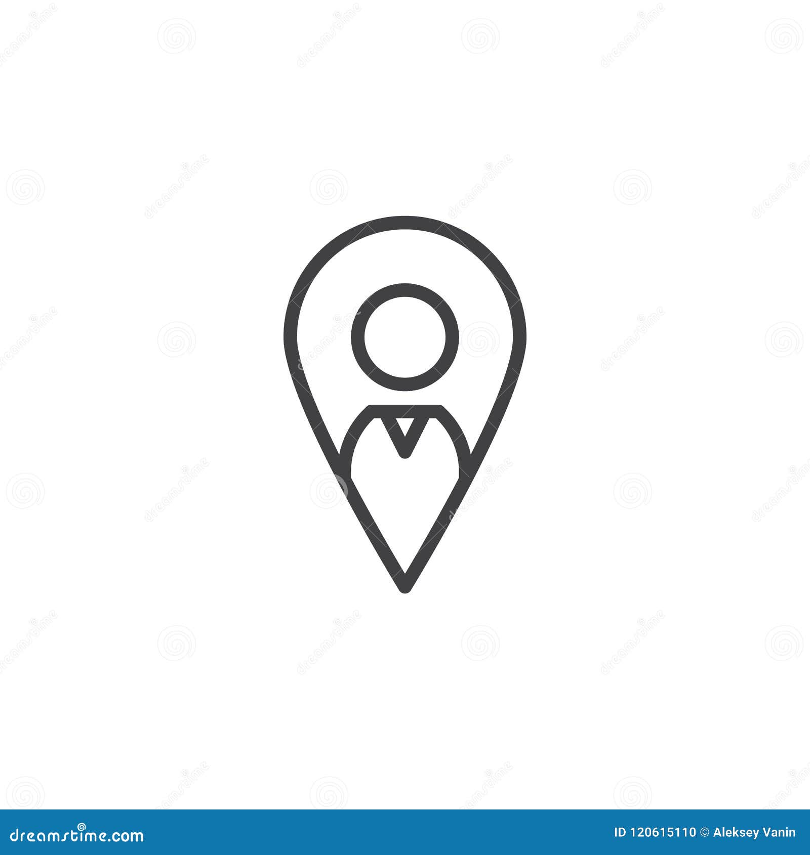 Man Location Pin Outline Icon Stock Vector - Illustration of user ...