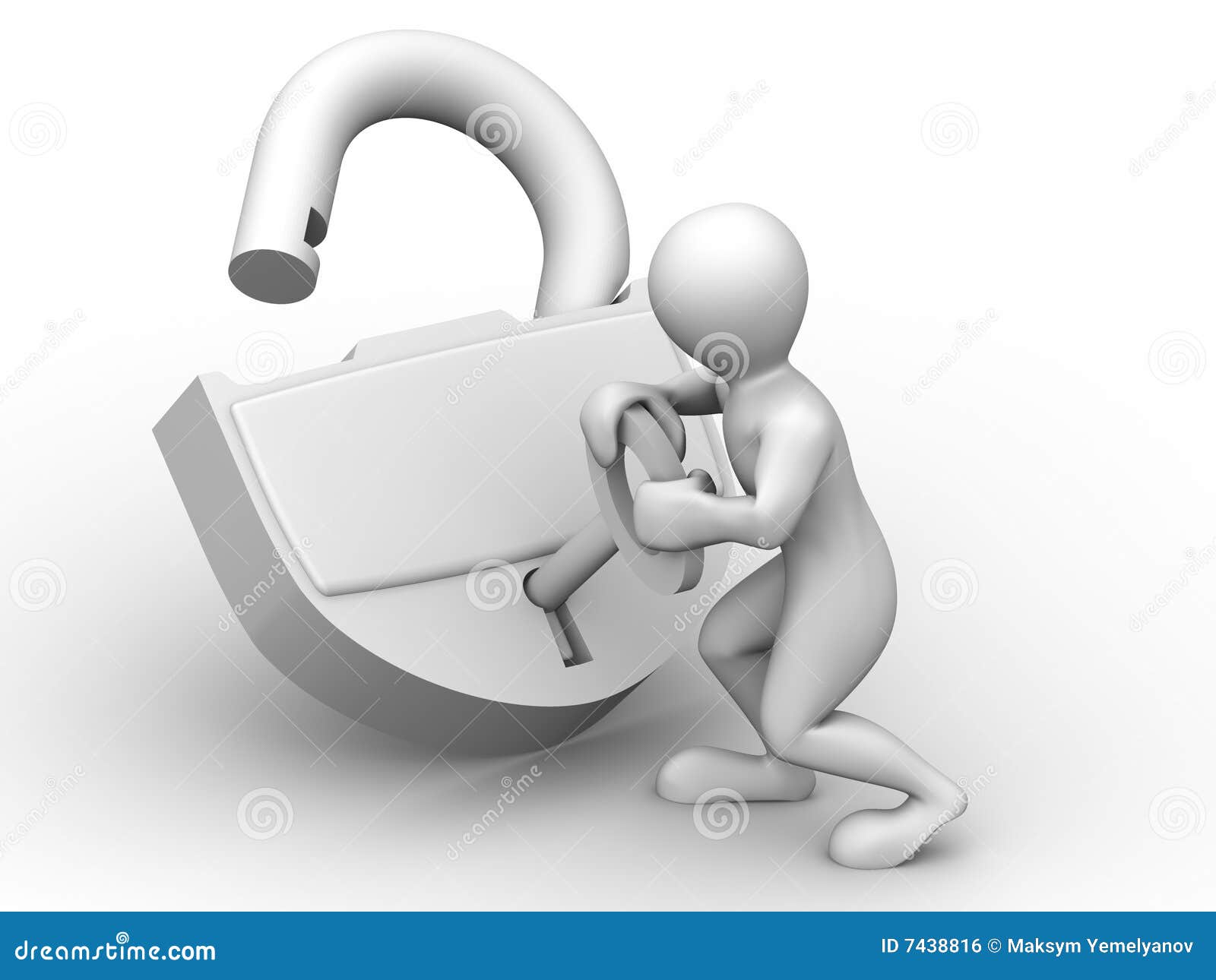 Man with lock stock illustration. Illustration of generated - 7438816
