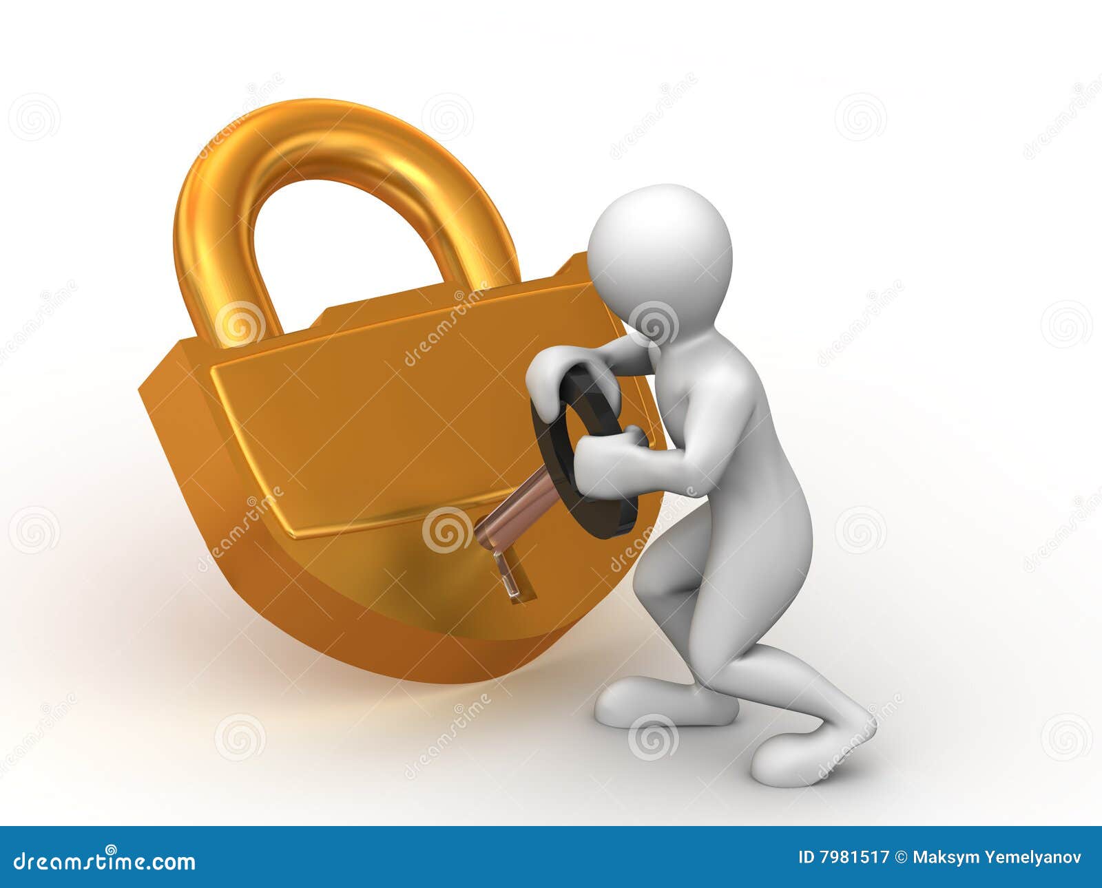 Man with lock stock illustration. Illustration of forbidden - 7981517