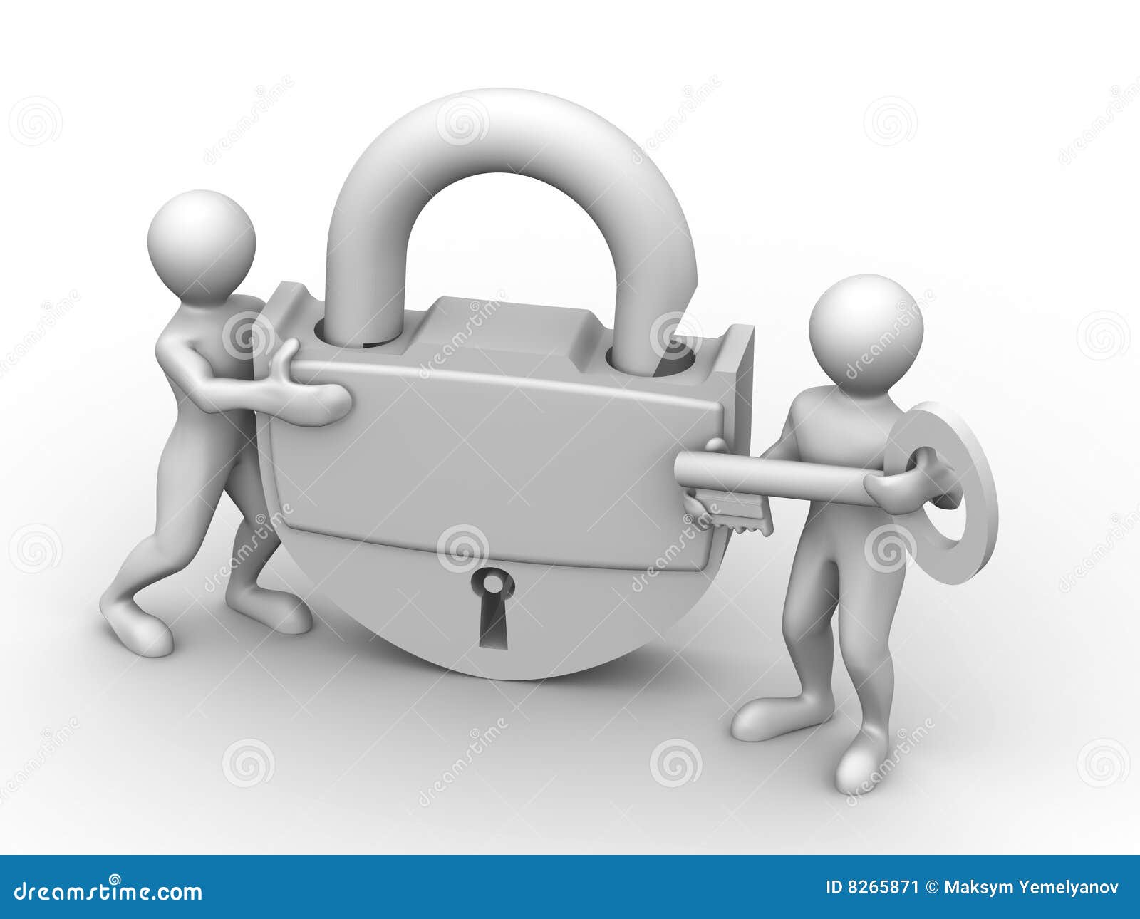 Man with lock stock illustration. Illustration of dimensional - 8265871