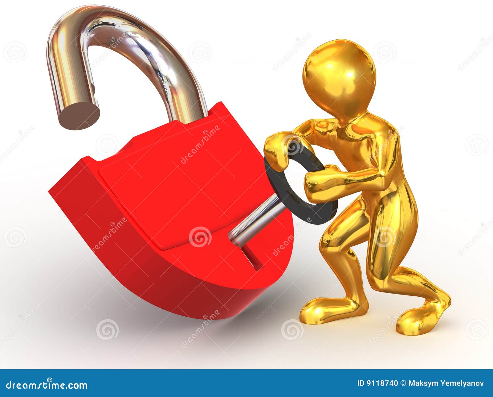 Man with lock stock illustration. Illustration of design - 9118740