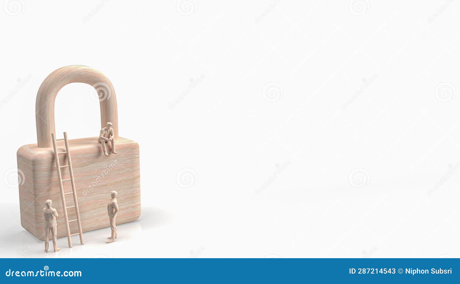The Man and Lock for Business Security Concept 3d Rendering Stock ...