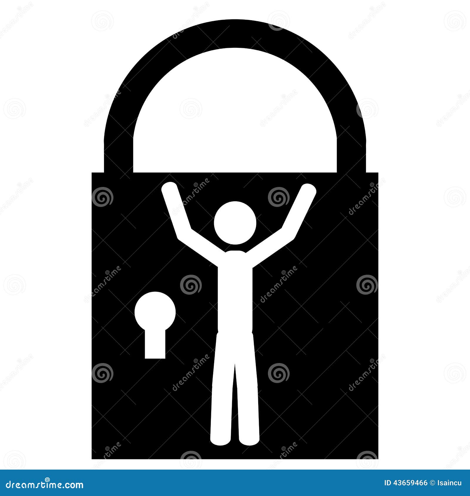 Man in lock stock vector. Illustration of abstract, pictogram - 43659466