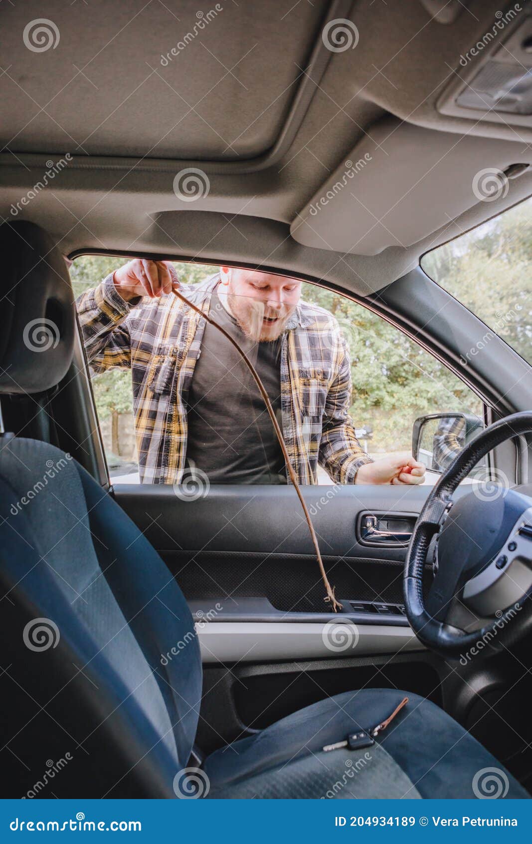 Man Locked Car and Forget Keys Inside Stock Image - Image of vehicle ...