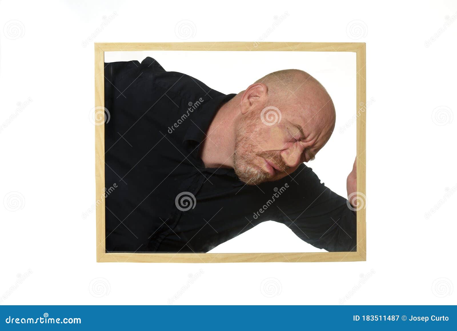 Man locked in a frame stock image. Image of isolated - 183511487
