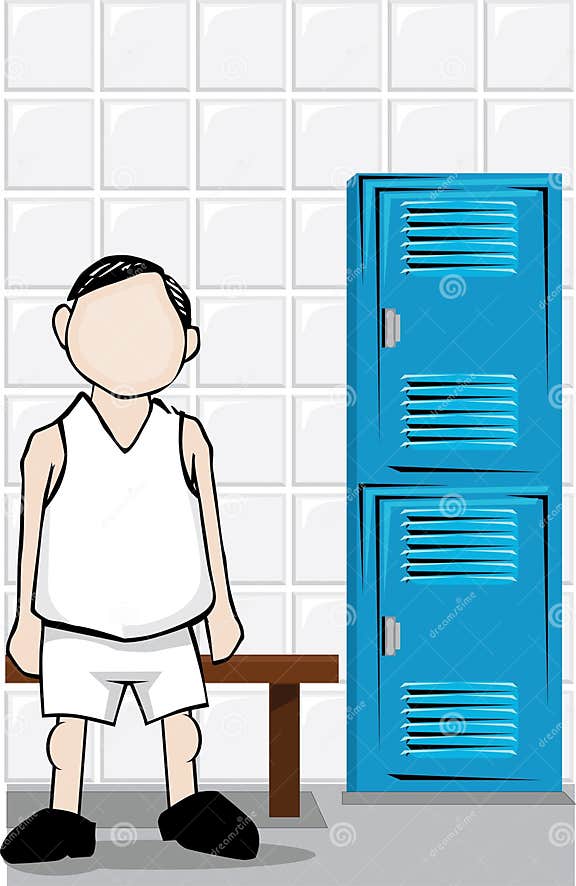 Man in locker room stock vector. Illustration of drawing - 28927348
