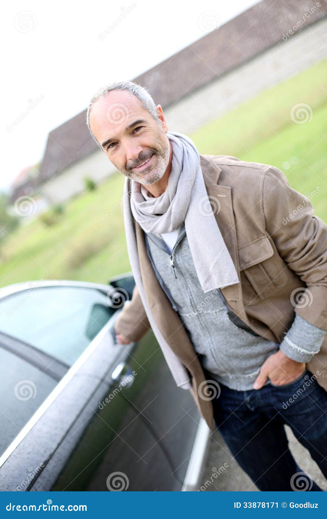 Man Locking Car with Electronic Key Stock Image - Image of smile ...