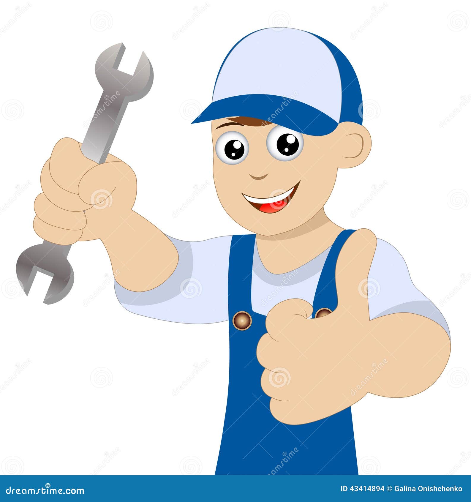 Man a Locksmith with a Wrench in Hand Stock Vector - Illustration of ...