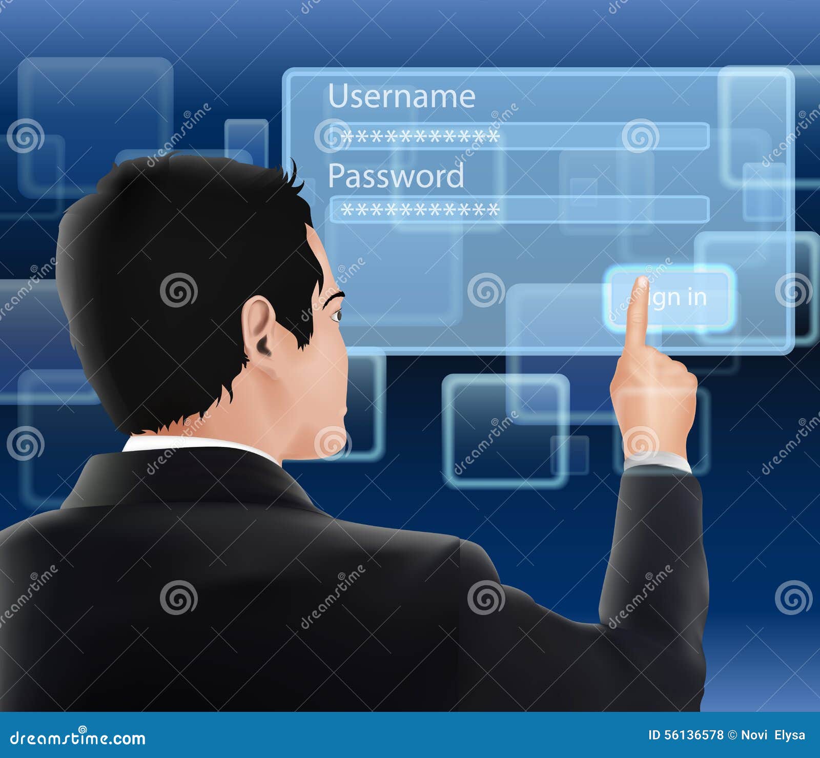 Man log-in and password stock vector. Illustration of enter - 56136578