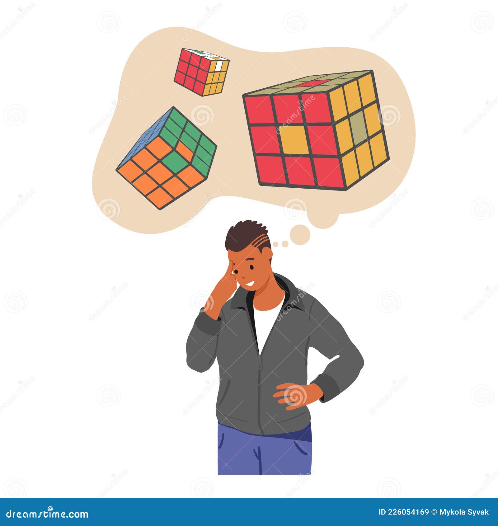 Man with Logical, Mathematical Thinking Mental Mindset Type. Mind ...