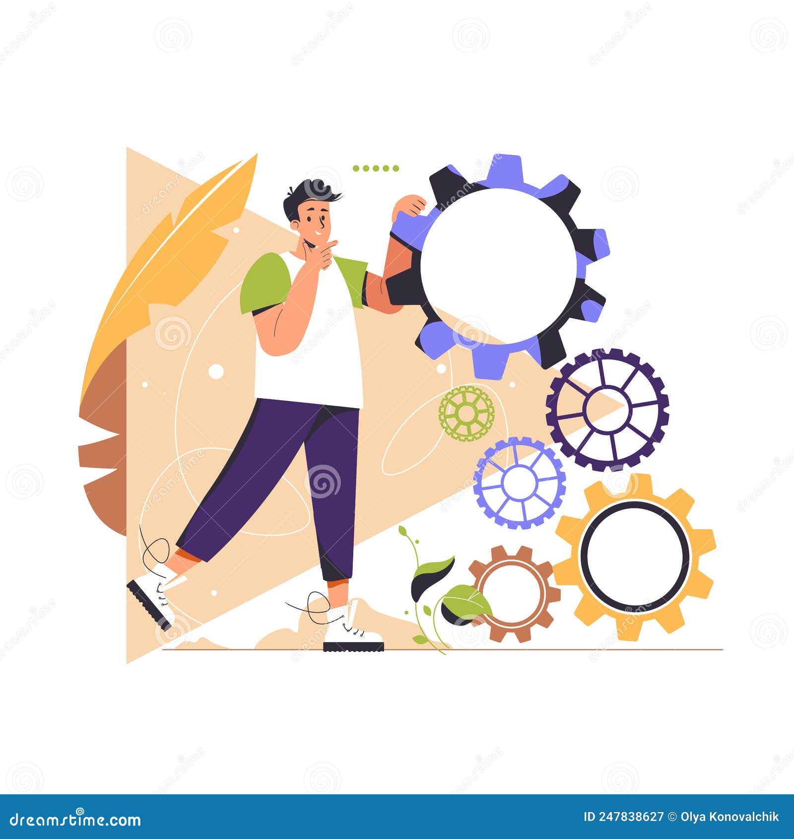 Man with Logical, Technical, Structural Thinking. Different Mental ...