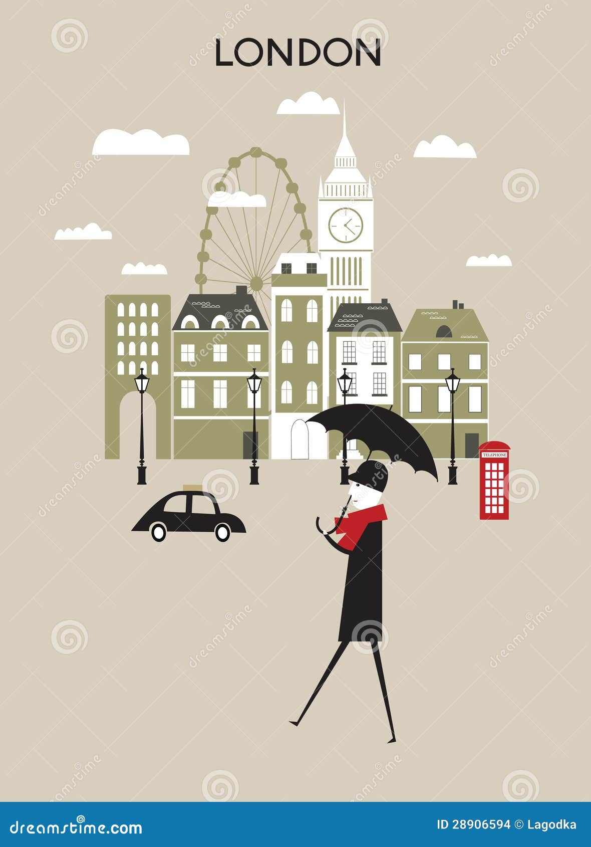 Man in London. stock vector. Illustration of english - 28906594