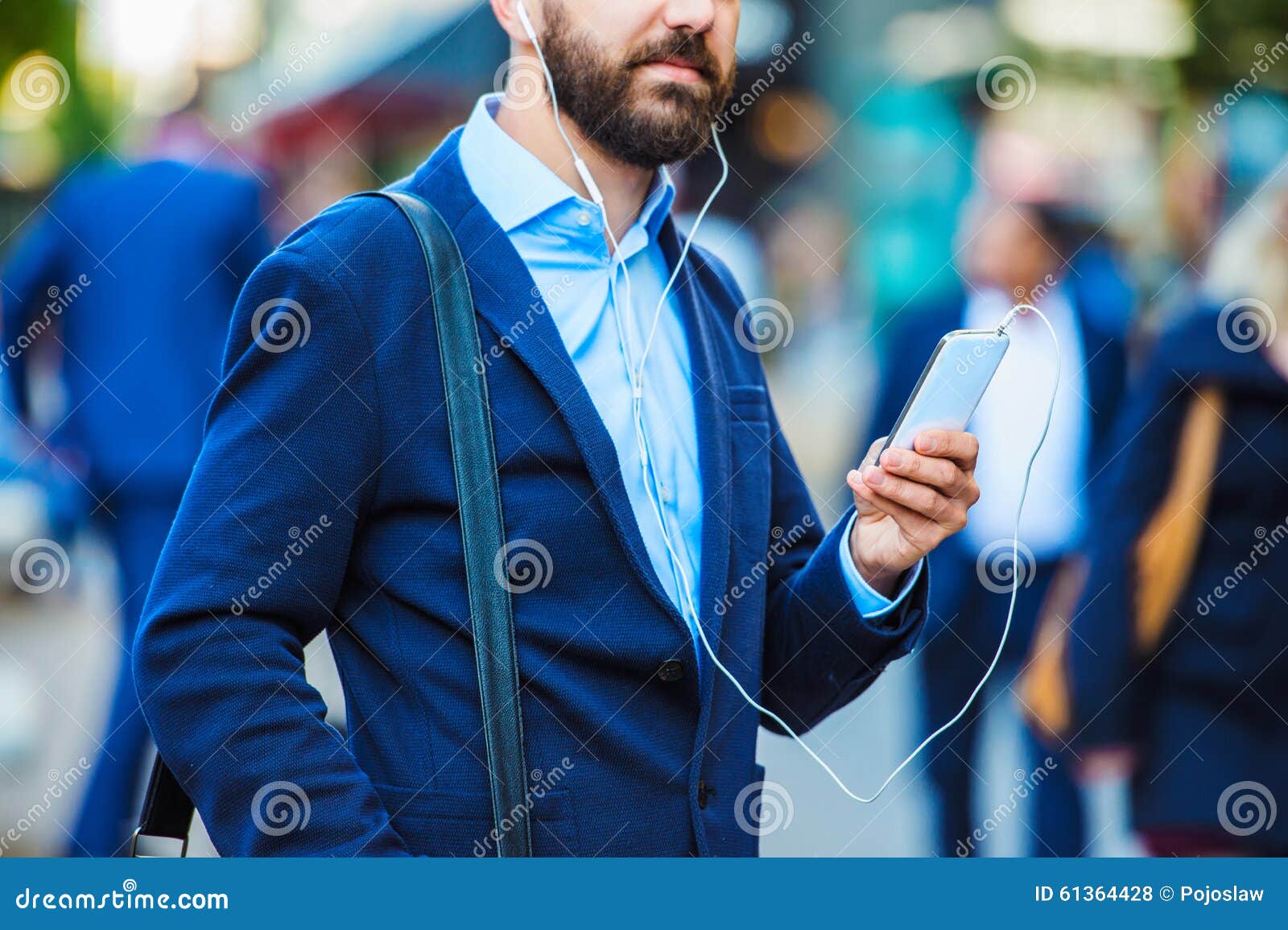 Man in London stock photo. Image of busy, listening, people - 61364428