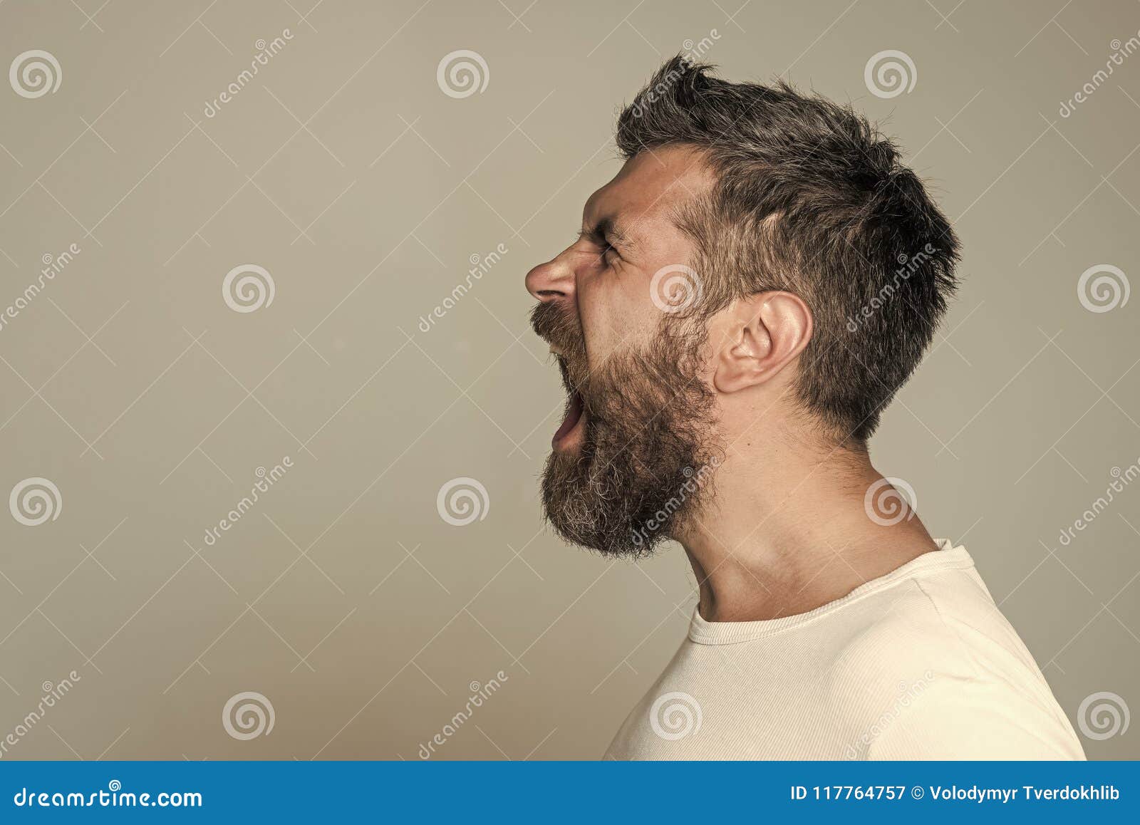 Angry Man Face Side View