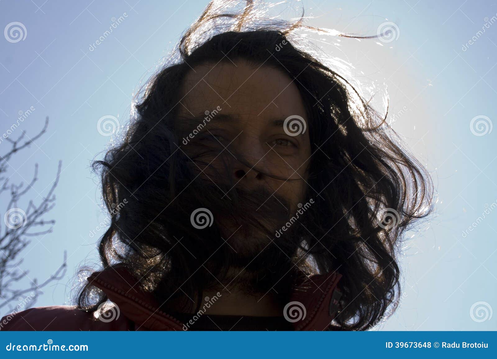 Man with long hair stock photo. Image of sunlight, caucasian - 39673648