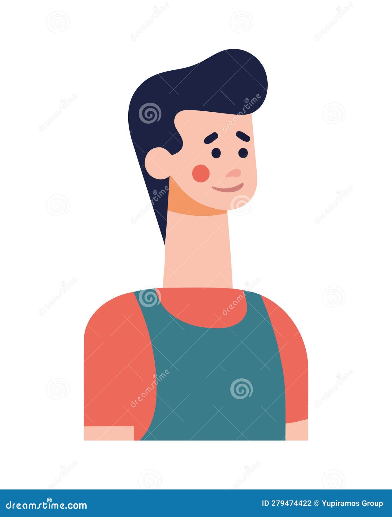 Man with long neck stock vector. Illustration of male - 279474422