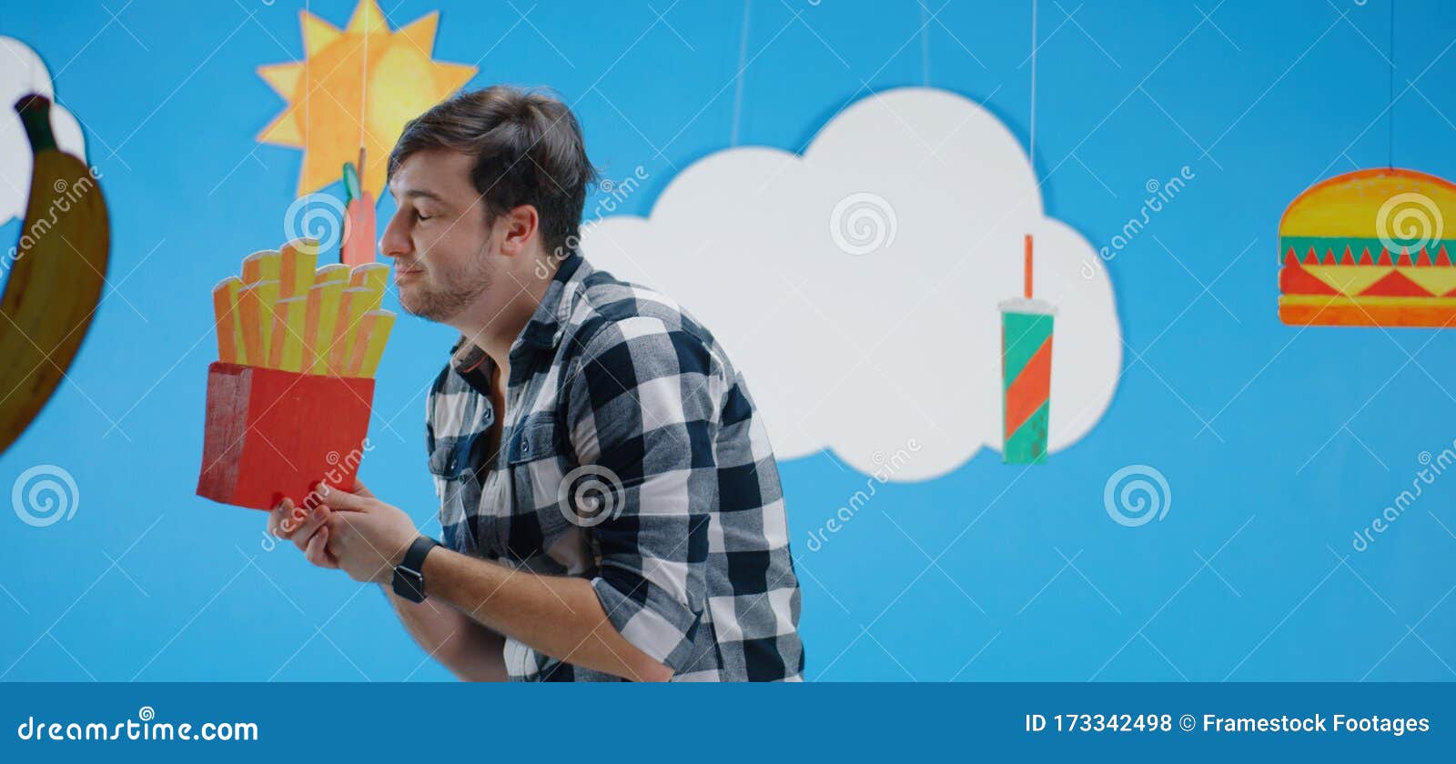 Man longing for fast food stock photo. Image of fruit - 173342498