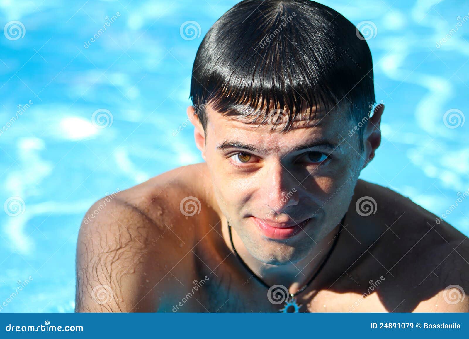 Man look in blue water stock image. Image of healthy - 24891079