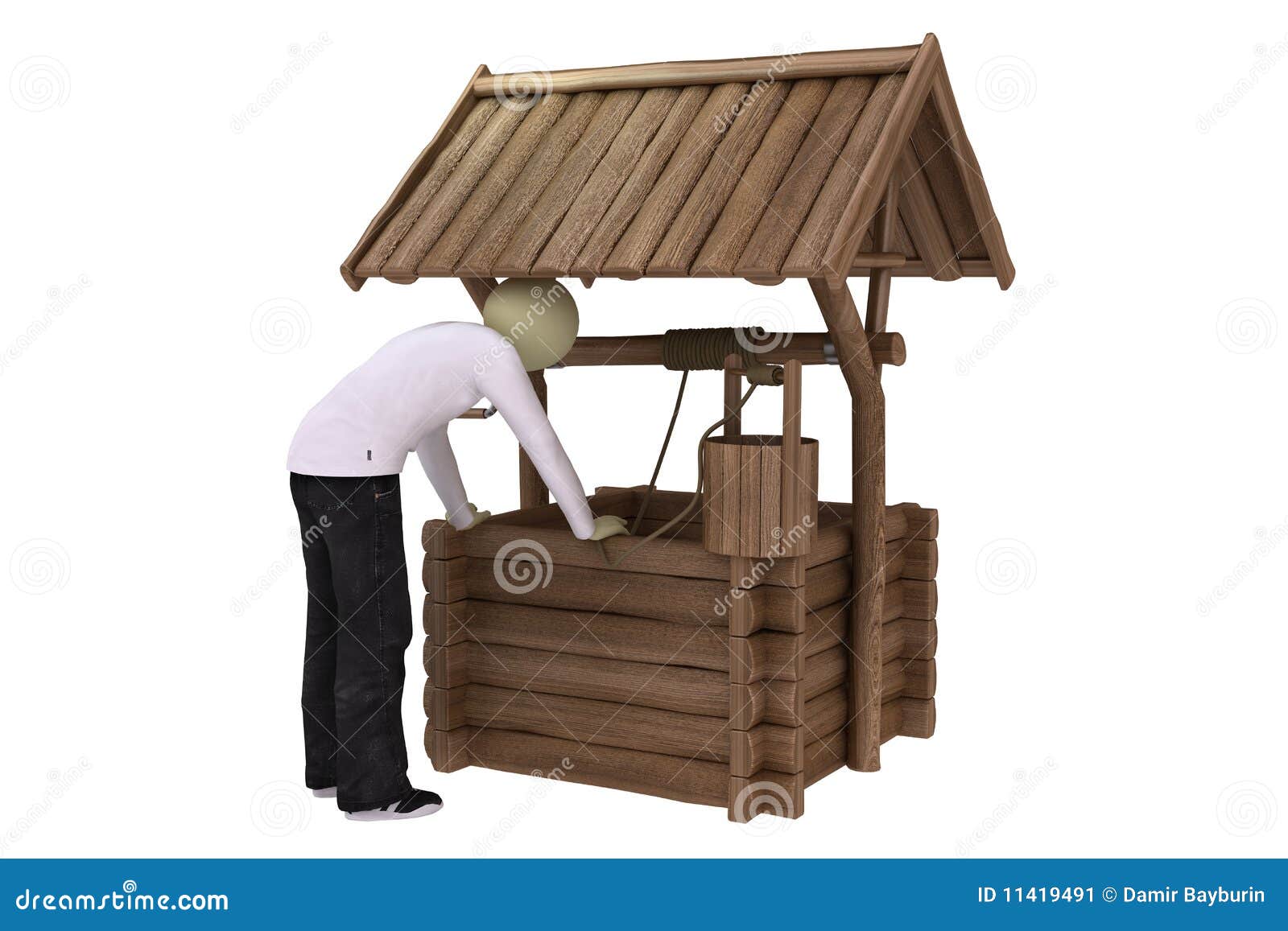 Draw Well Vector Illustration With Brick | CartoonDealer.com #47366746