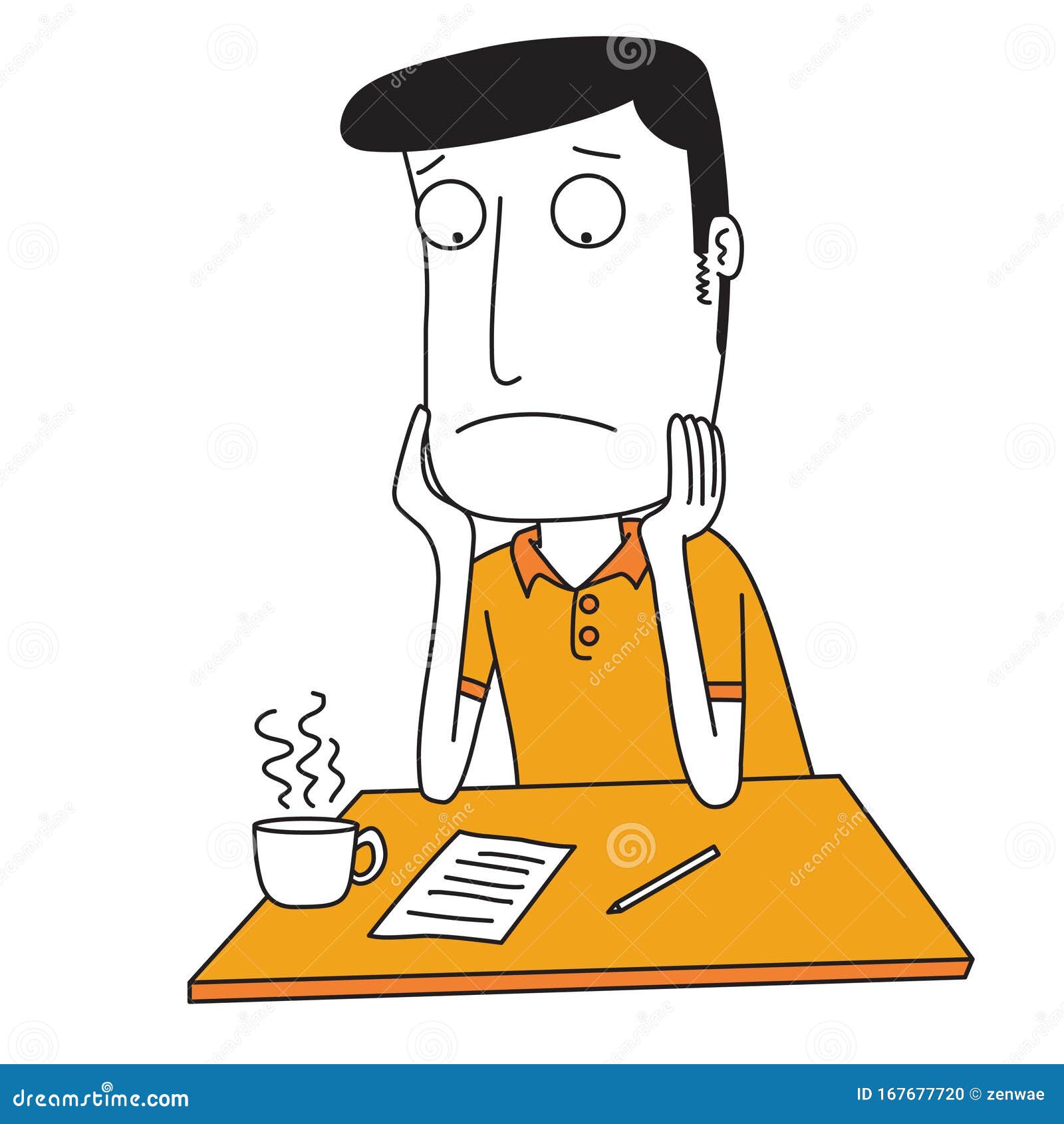 Man look at his own note stock vector. Illustration of write - 167677720
