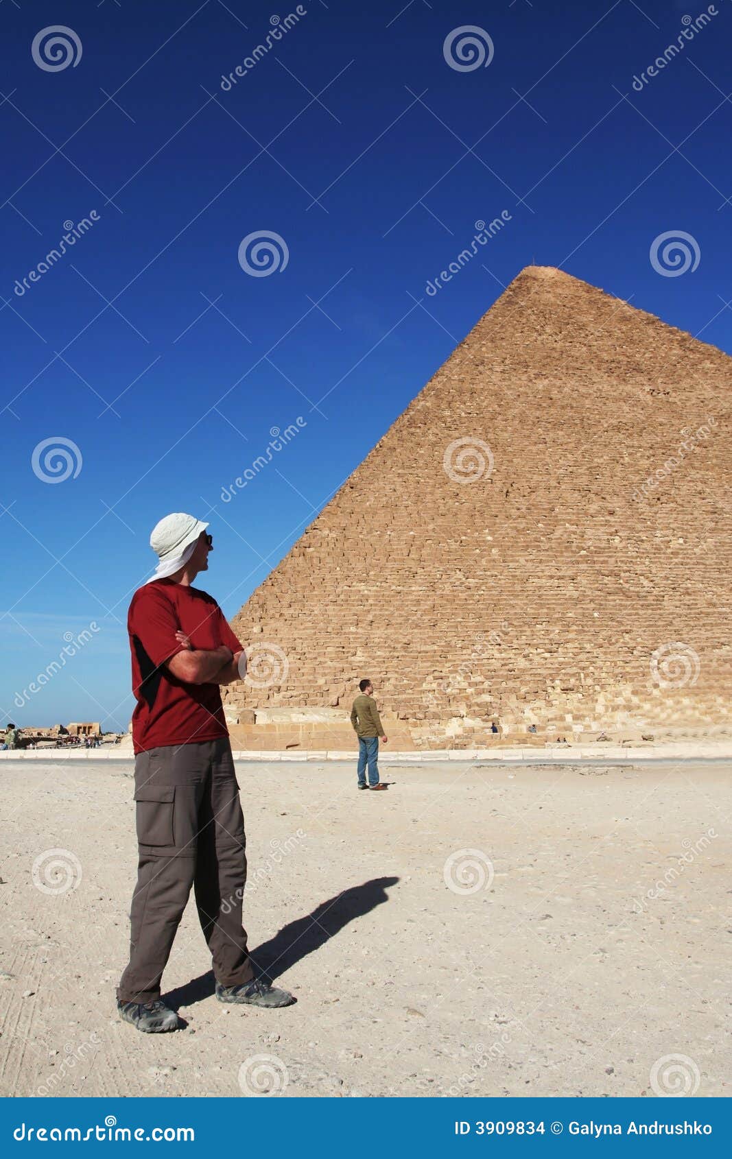 Man look on pyramid stock photo. Image of desert, civilization - 3909834